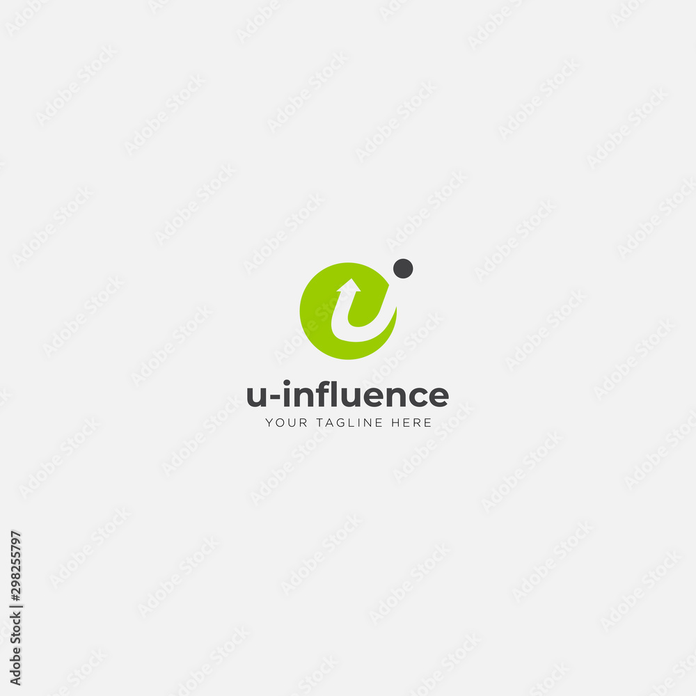 u influence logo design with letter u and i Stock Vector | Adobe Stock