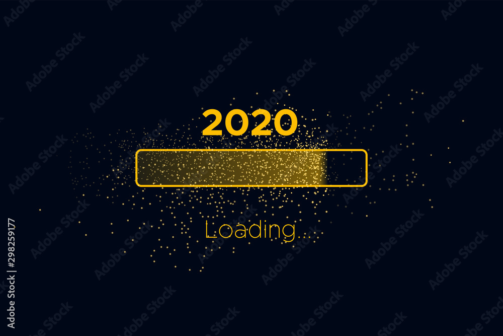 Progress bar with golden particles on black Download New Year's Eve ...