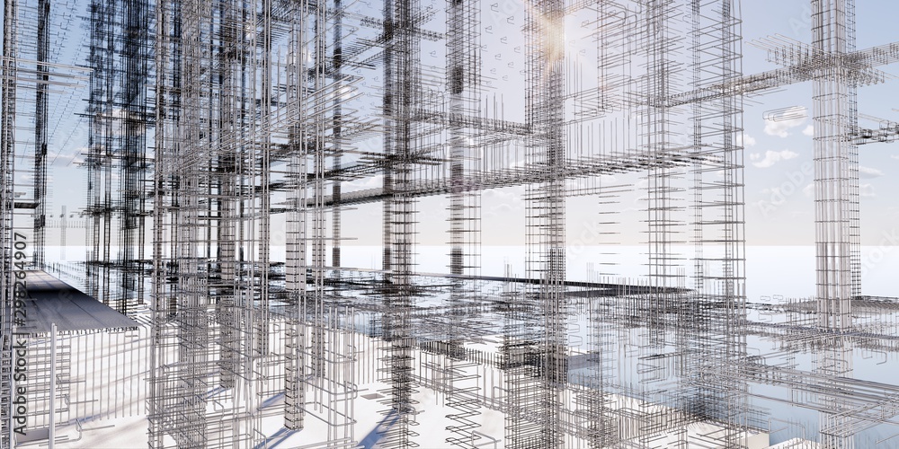 3D BIM model of reinforcement framework of the building Stock ...