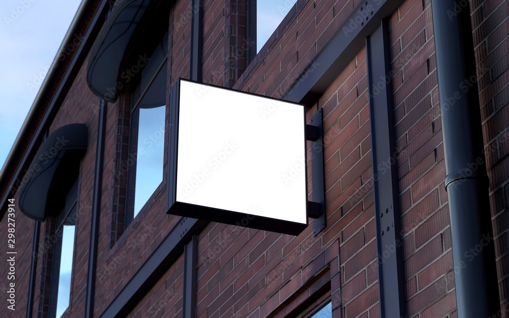 Blank, outdoor signage, signboard mockup, sign. 3d rendering Stock ...