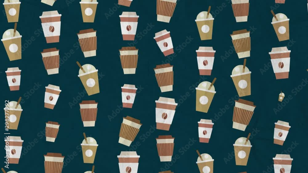 Coffee Pattern Animation with Chroma Key and Luma Matte. Loop-ready ...