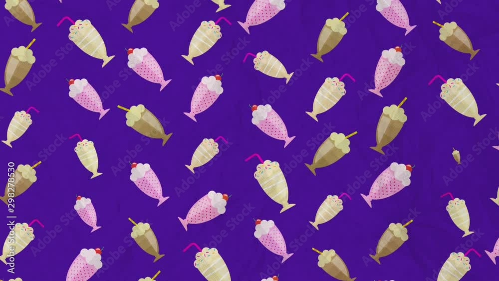 Milkshake Pattern Animation with Chroma Key and Luma Matte. Loop-ready ...