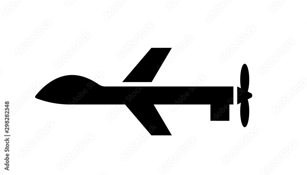 Military drone icon. Clipart image isolated on white background Stock ...