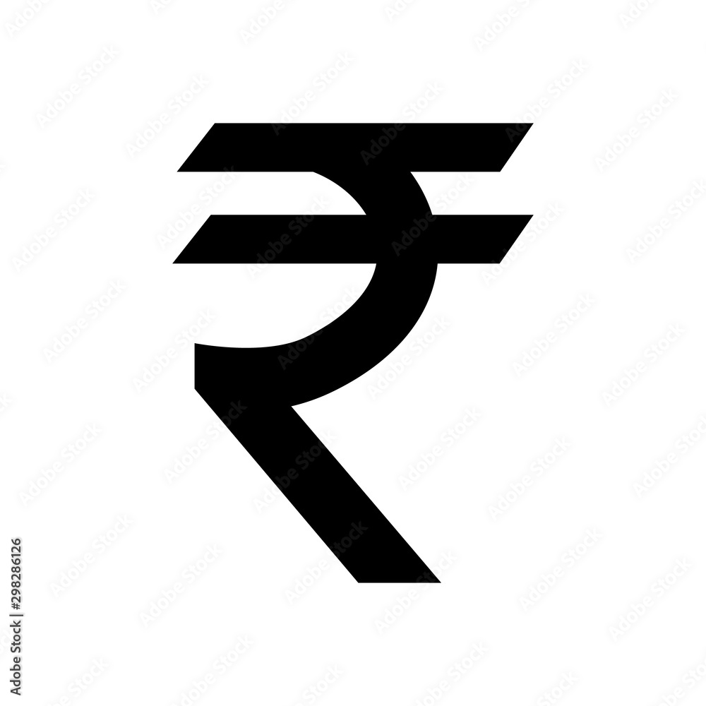 Indian rupee icon symbol isolated on white background. Vector money ...