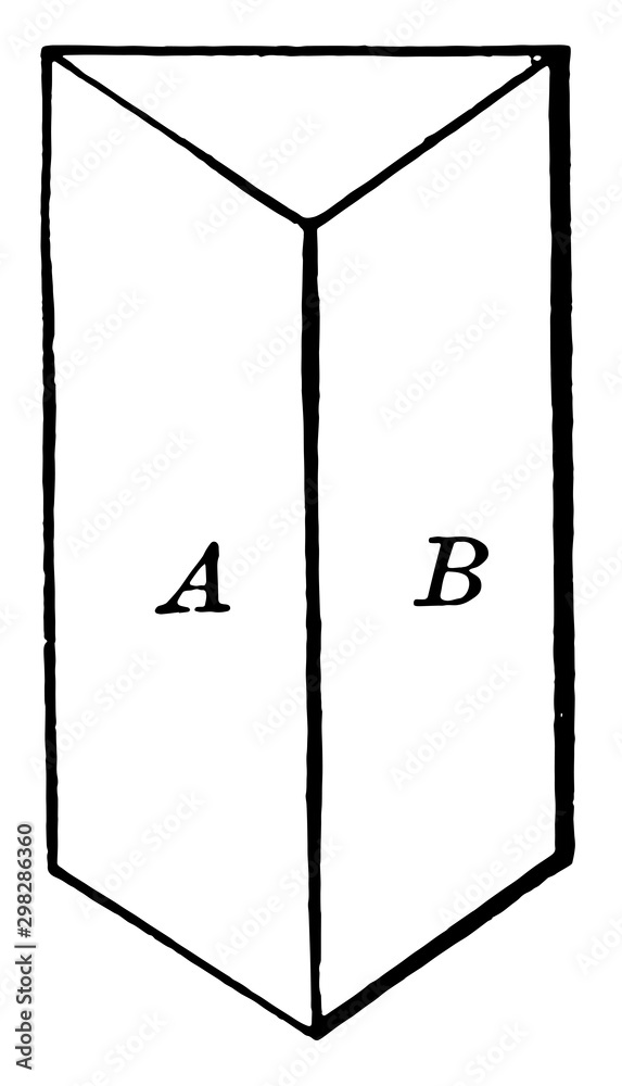 Triangular prism vintage illustration. Stock Vector | Adobe Stock