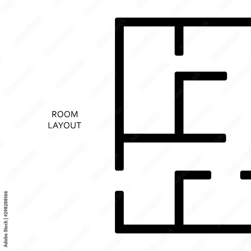 Room layout. Label of the layout of the room. The architectural scheme ...