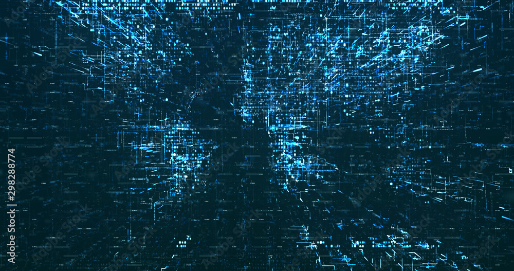 Abstract digital network data background, 3D rendering Stock ...