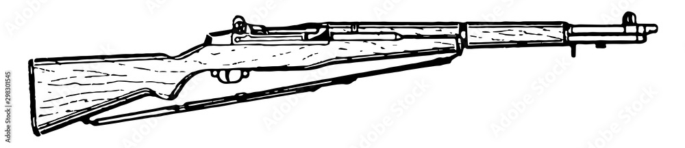 M1 Garand Rifle, vintage illustration. Stock Vector | Adobe Stock