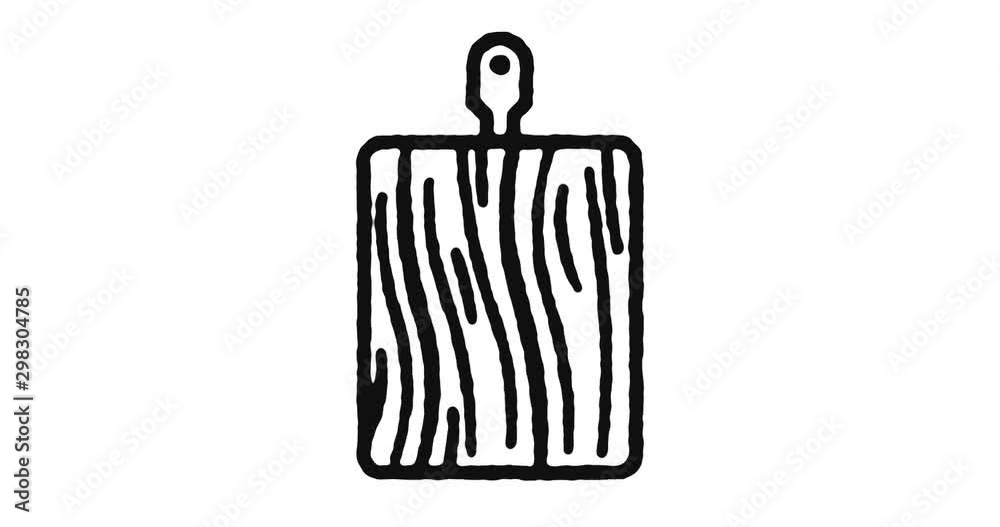 Butchery outline icon animation footage/video. Hand drawn like symbol ...