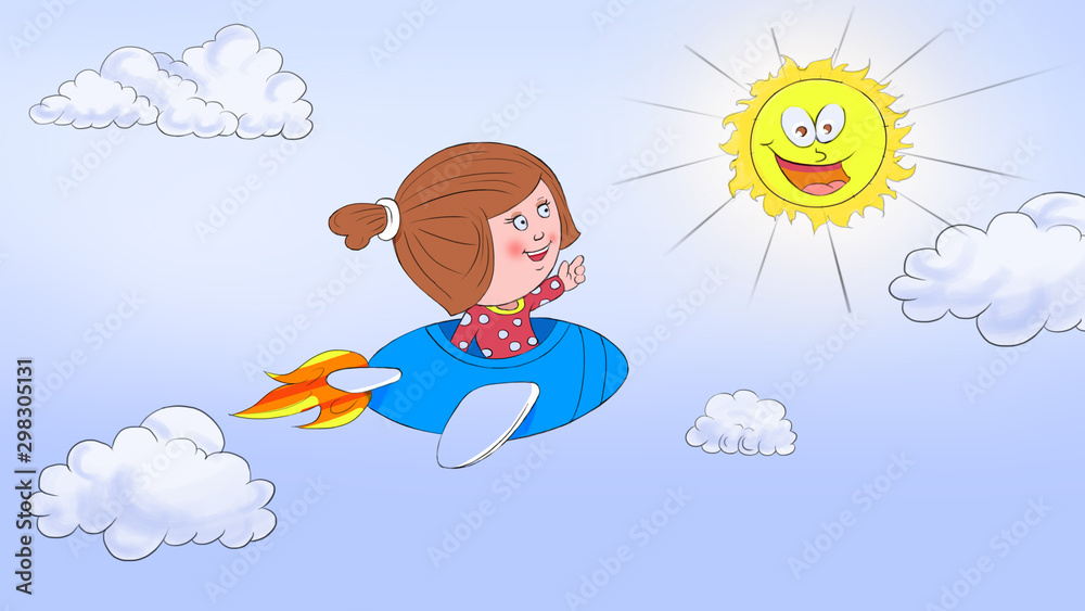 sally go round the sun Stock Illustration | Adobe Stock