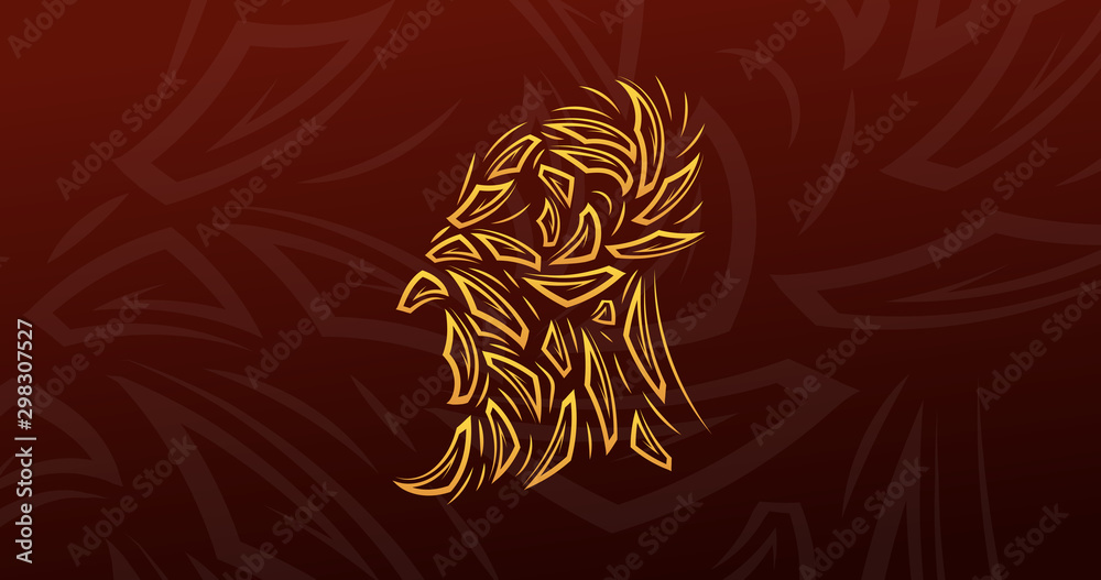 Elder prophet abstract hand drawn illustration, digital line art style ...