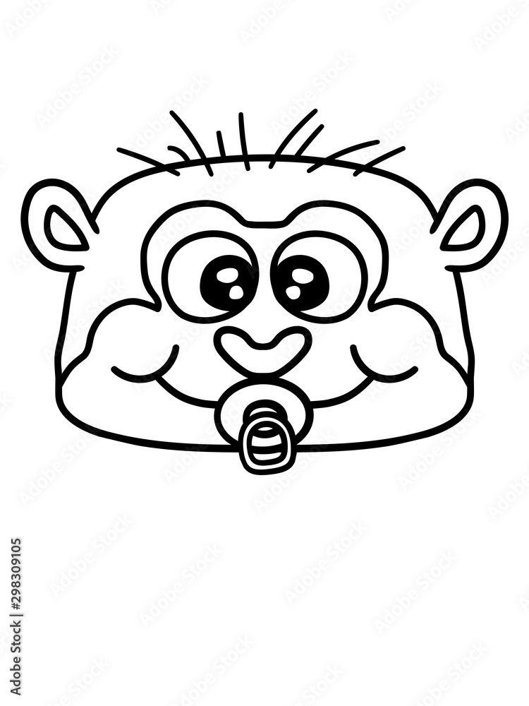 niedlich schnuller kopf baby äffchen affe süß schimpanse lustig klein ...