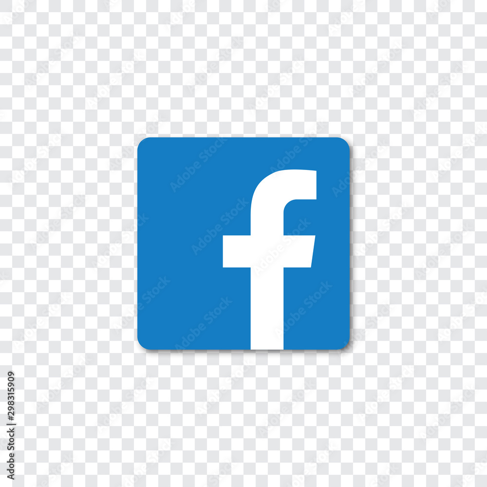 Facebook logo with shadow on a transparent background Stock Vector ...