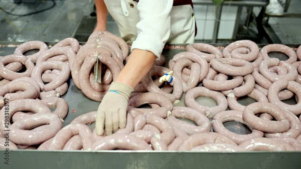 meat factory industry production sausage making process Stock Video ...