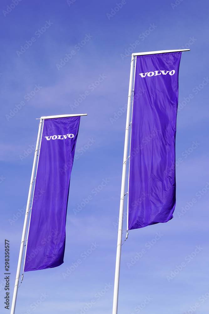 Volvo Automobile Dealership flag logo sign store Sign car shop Stock ...