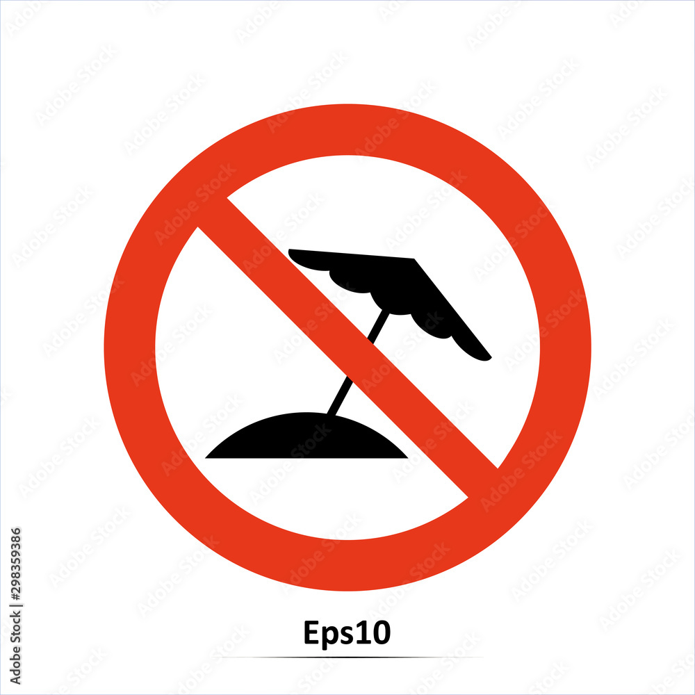 No sunbathe sign. Vector Illustration. Red prohibition sign. Stop ...