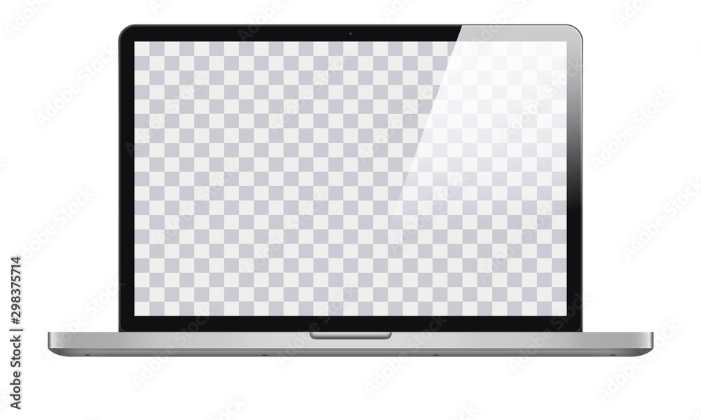 laptop with blank screen in mockup on white background Stock Vector ...