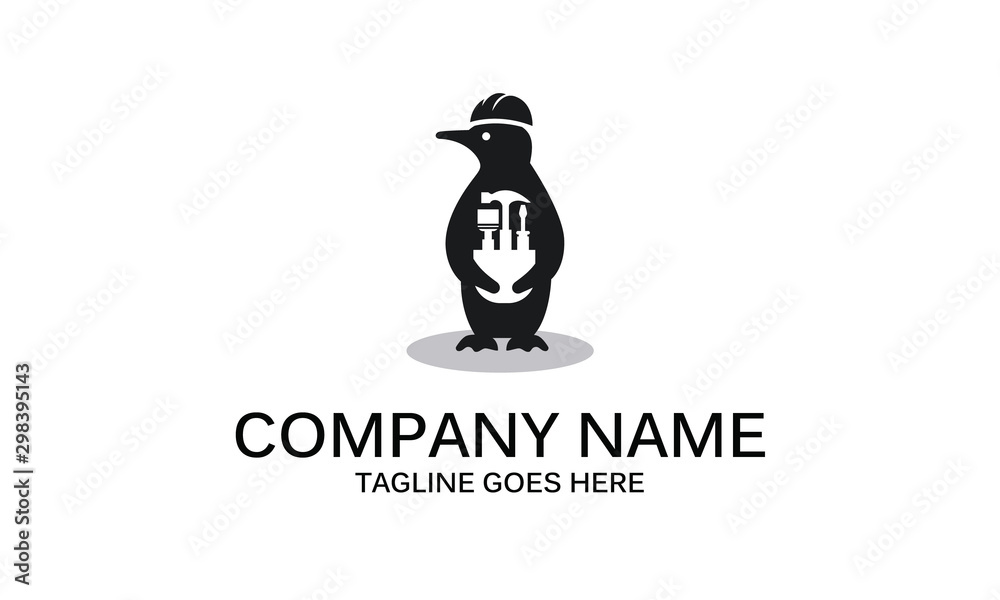 penguin service logo design inspirations Stock Vector | Adobe Stock