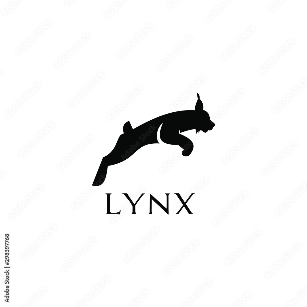 lynx jump black logo icon designs Stock Vector | Adobe Stock