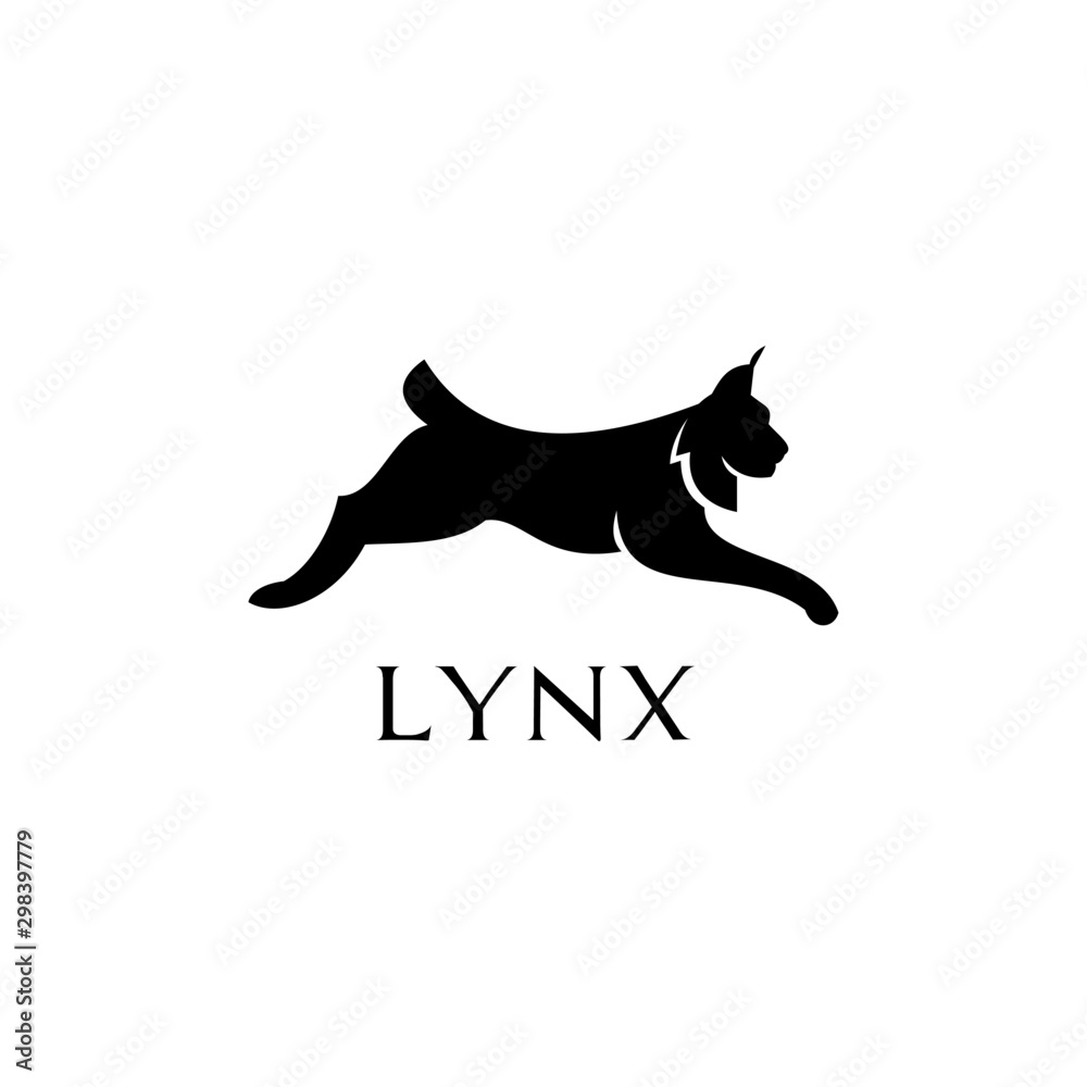 lynx jump black logo icon designs Stock Vector | Adobe Stock