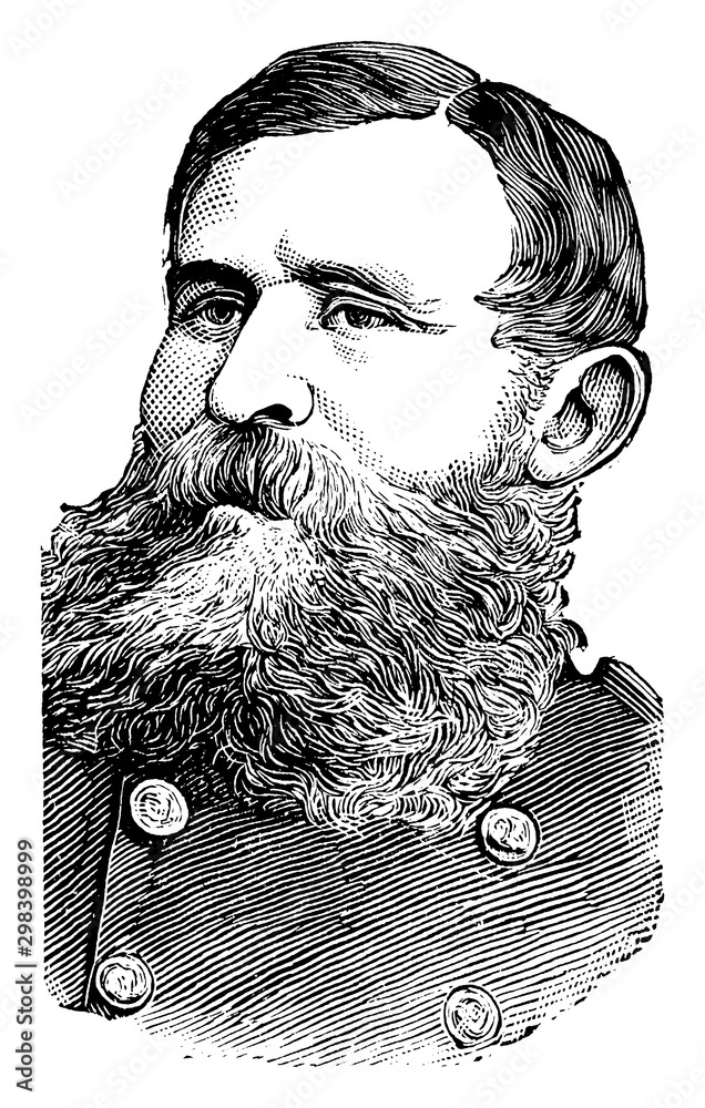 General George Crook, vintage illustration Stock Vector | Adobe Stock
