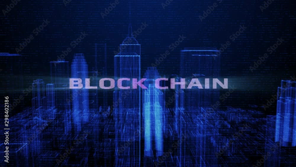 HUD Futuristic Block Chain Digital City Town Element Analysis 4K ...