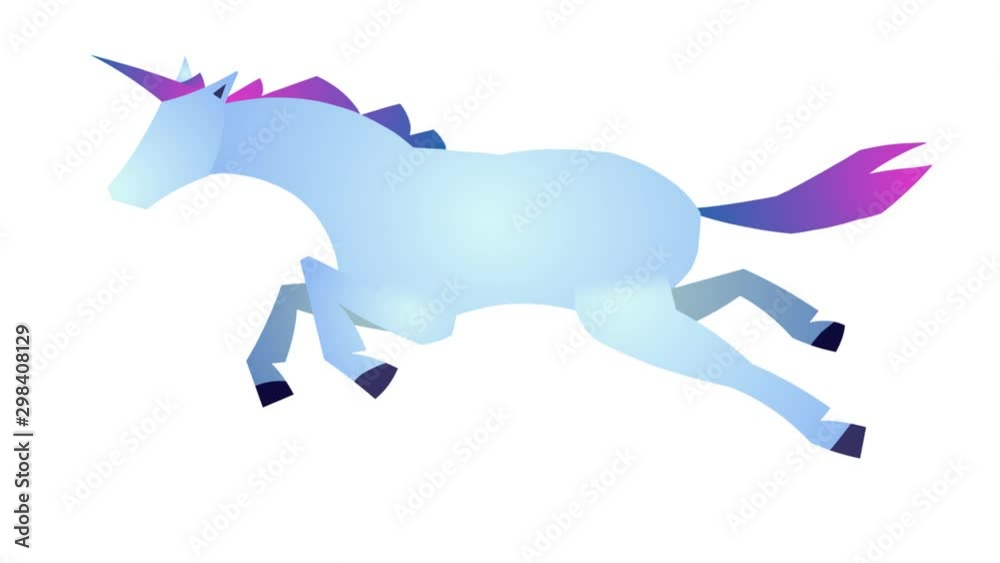 Running unicorn business style cartoon character. 24fps seamless ...