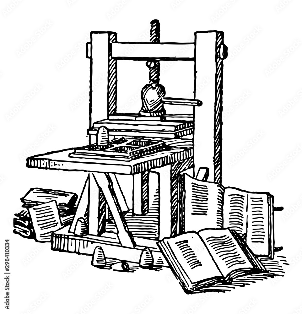Printing Press Vector