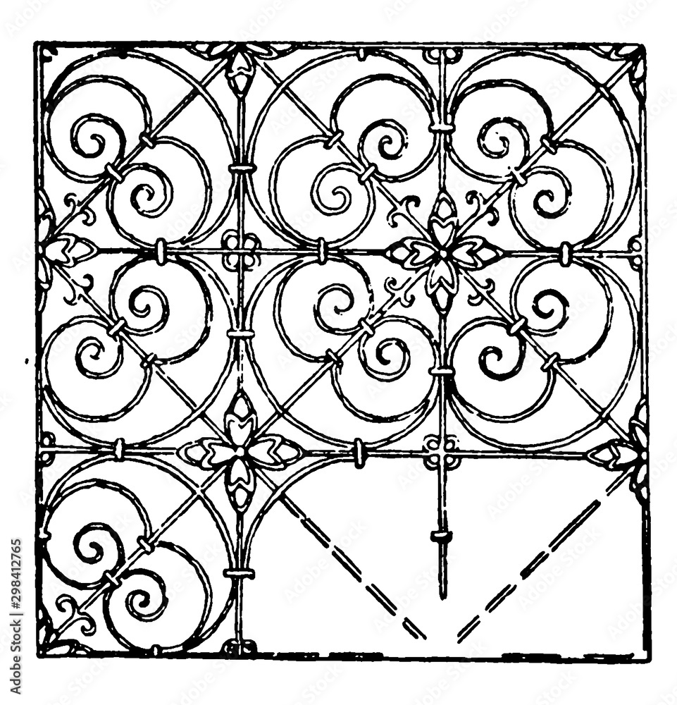 German Pattern is a 17th century design, vintage engraving. Stock ...
