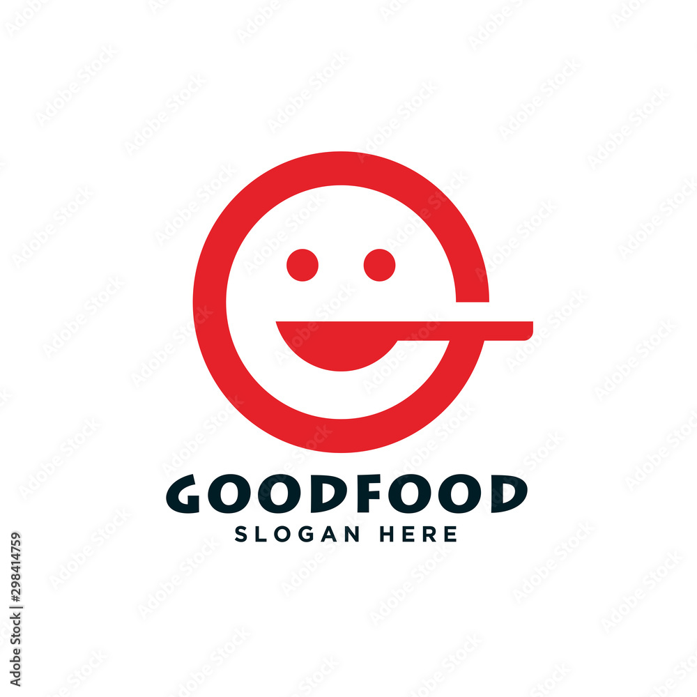 Eating Good Food Logo Icon, eating Emoticon Symbol vector Stock Vector ...