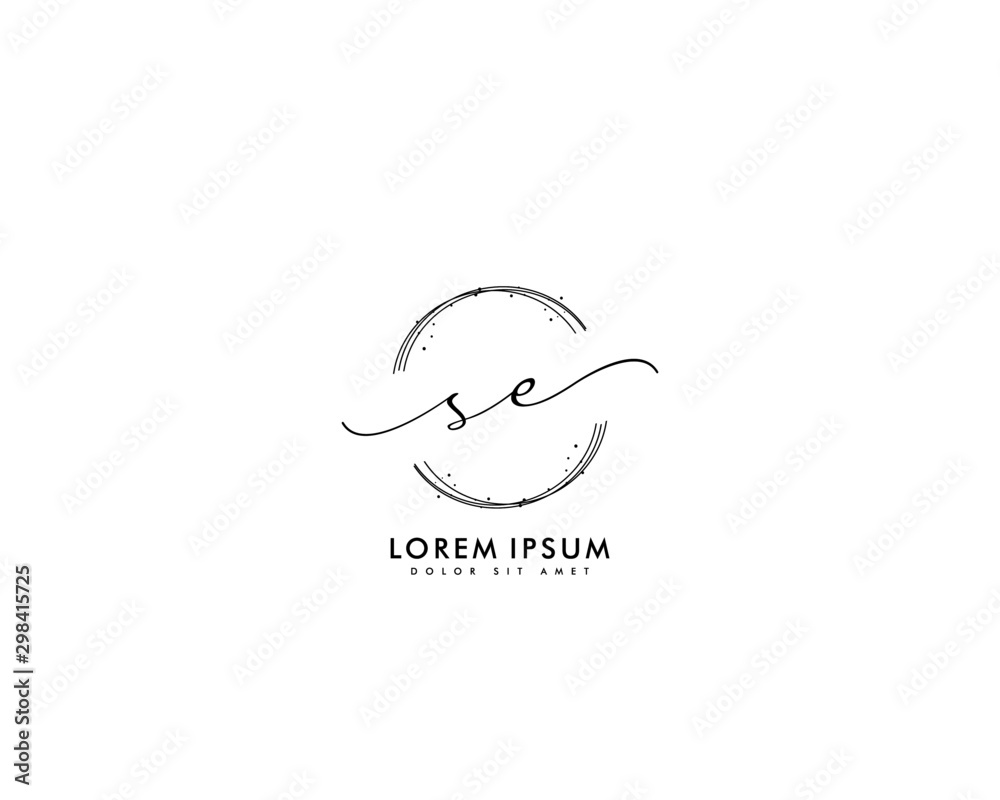 Initial letter SE beauty handwriting logo vector Stock Vector | Adobe Stock