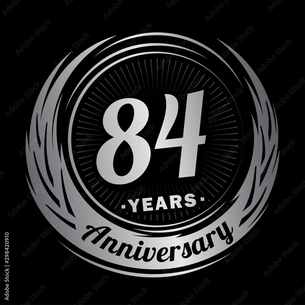 84 years anniversary. Anniversary logo design. Eighty-four years logo ...