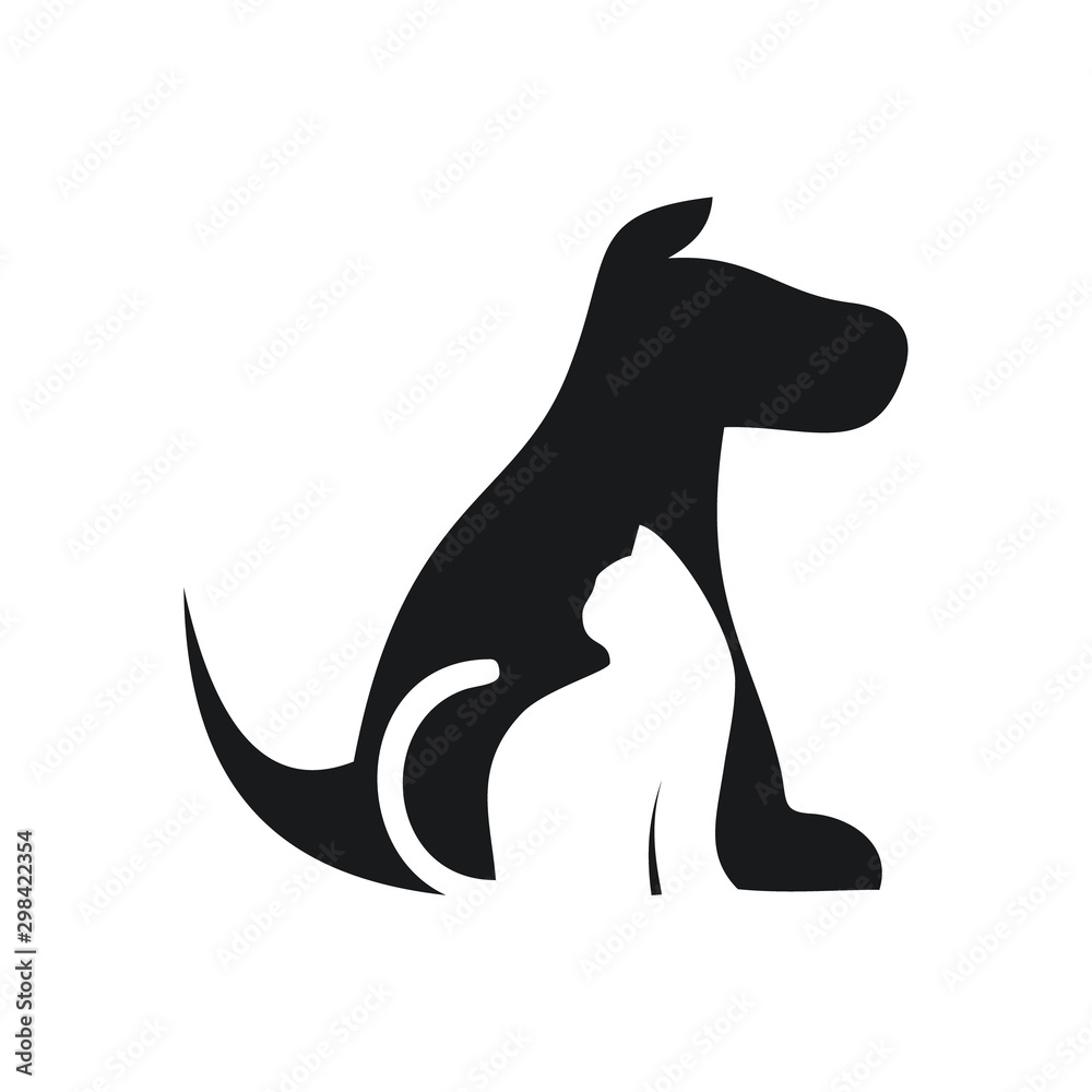 Vector illustration of a dog and cat on white background Stock Vector ...