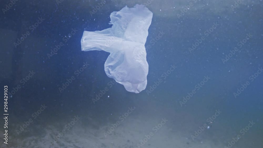 Plastic pollution in water. Global warming effect concept ...