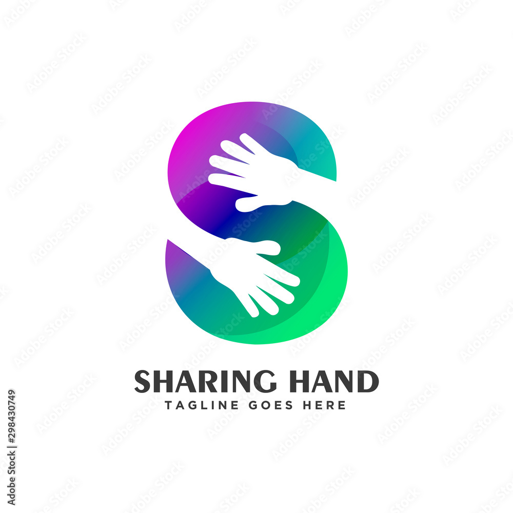 Sharing Hand Logo, Charity Symbol , Letter S Logo with two hands inside ...