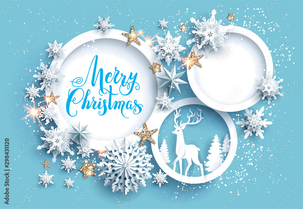 Winter Christmas frame for greeting Stock Vector | Adobe Stock