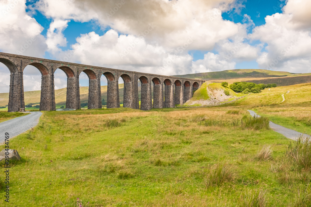 Famous Ribble Valley viaduct railway crossing seen in all its glory ...