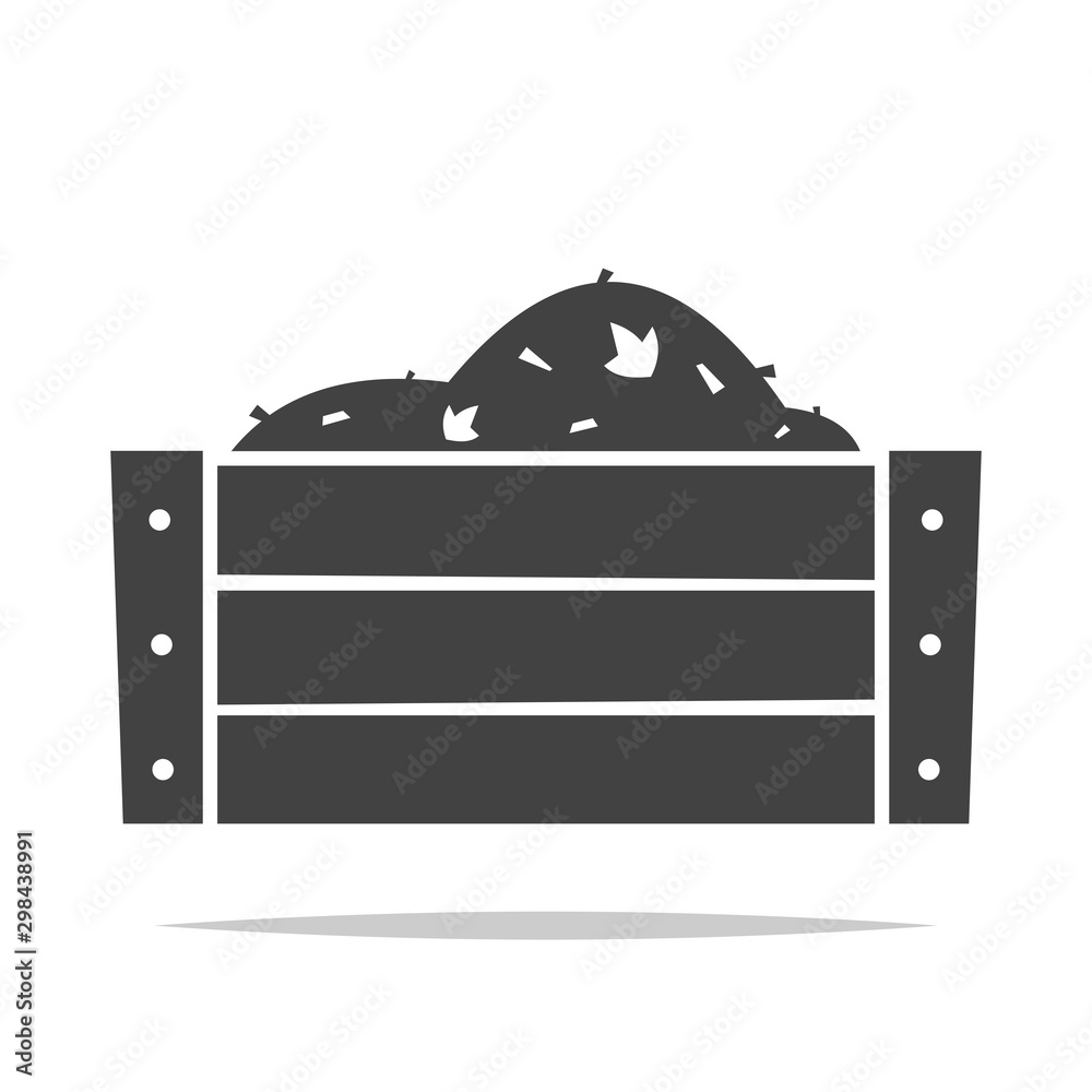 Wooden compost bin icon vector isolated Stock Vector | Adobe Stock