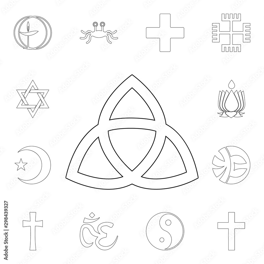 religion symbol, paganism outline icon. element of religion symbol ...
