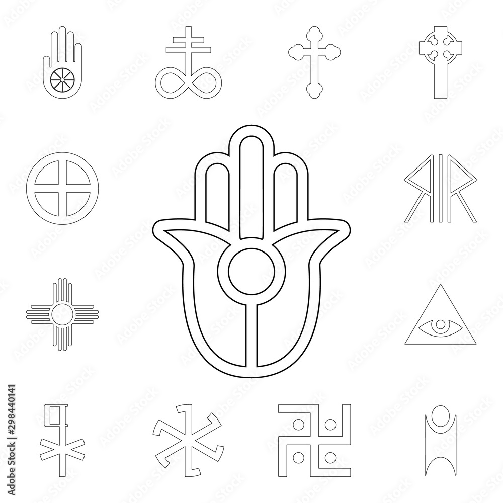 religion symbol, semitic, neopaganism outline icon. element of religion ...
