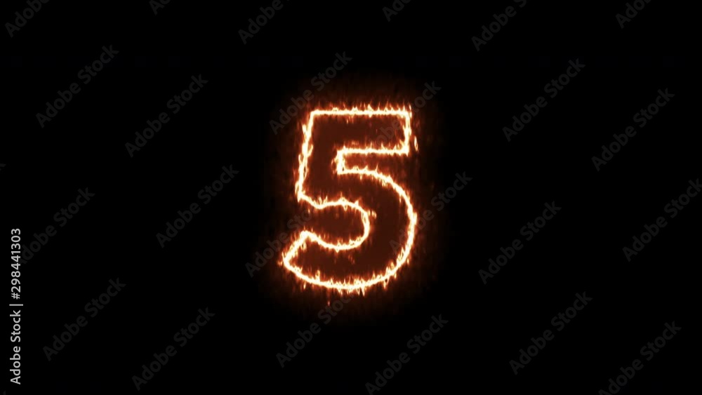 fire bright flaming countdown timer from 10 to 0 seconds Stock Video ...