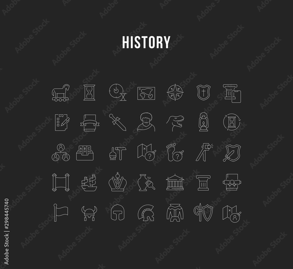Set Vector Line Icons of History. Stock Vector | Adobe Stock