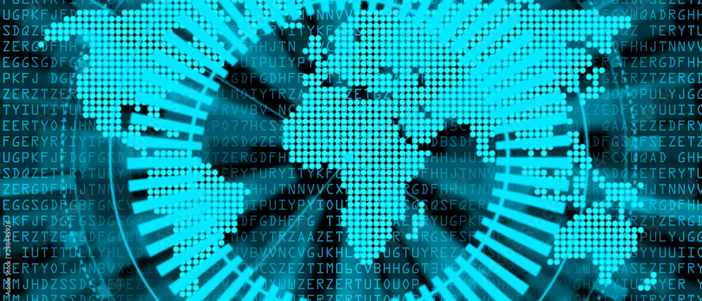 blue world map with a radar screen Stock Illustration | Adobe Stock