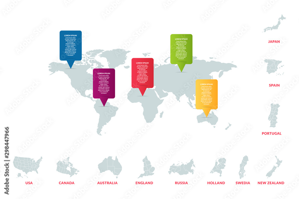 infographic data design with world map . business infographic concept ...