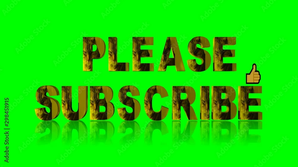 Vidéo Stock 094 3d animated text please subscribe with face of cat on a ...