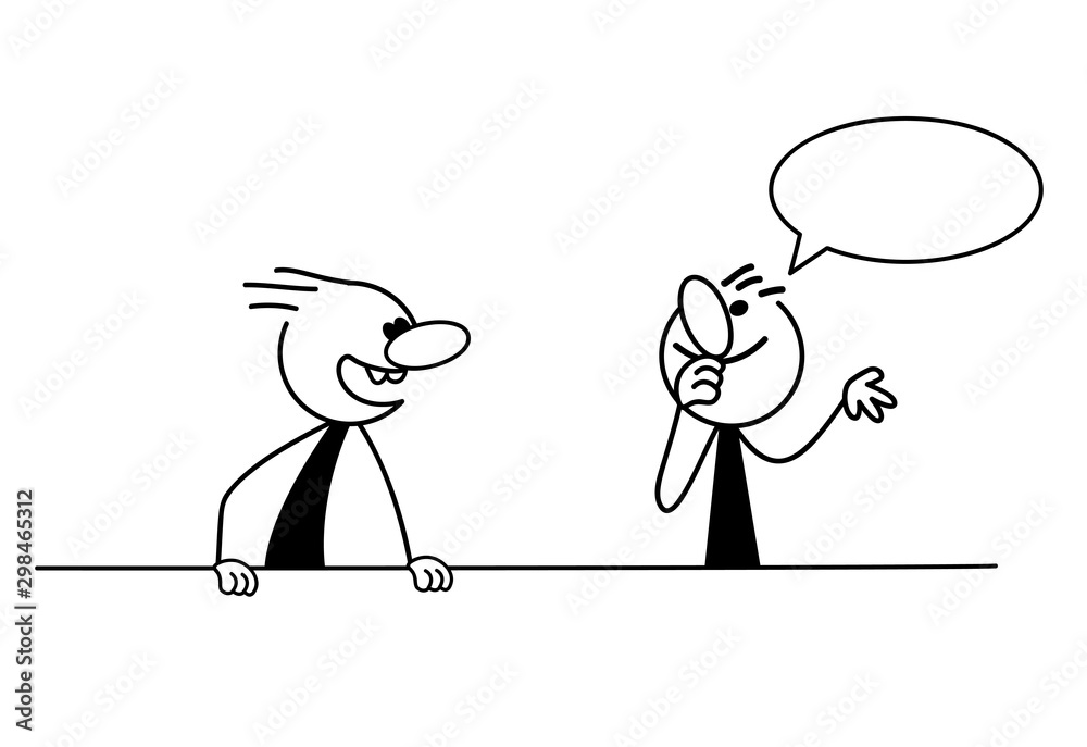 Two stick man talking. Vector illustration. Stock Vector | Adobe Stock