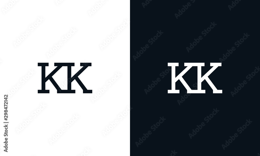 Minimalist line art letter KK logo. This logo icon incorporate with two ...