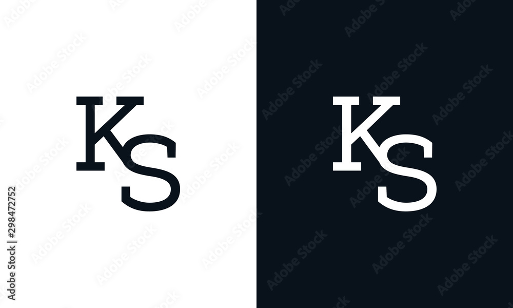 Minimalist line art letter KS logo. This logo icon incorporate with two ...