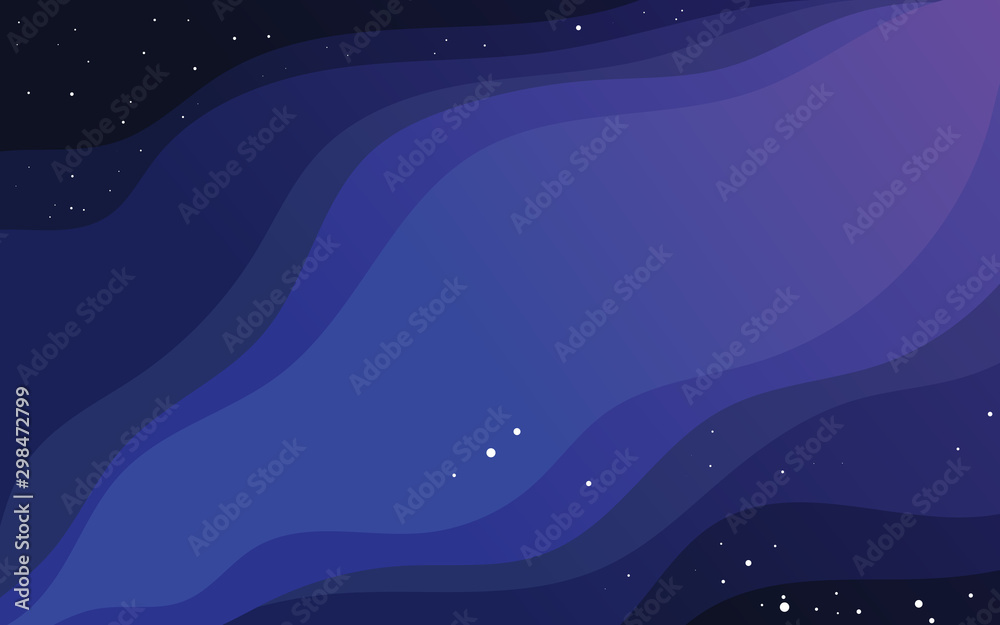 Vector space background with copy space. Cute flat style template with ...