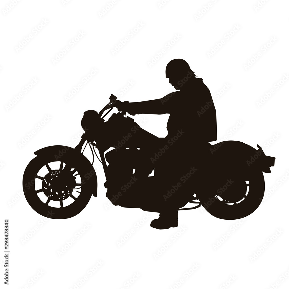 Harley Motorcycle Rider Silhouette